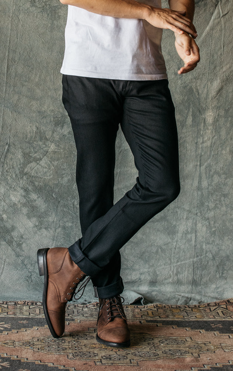 Kato CORE - The Scissors Slim Tapered 10.5 oz Denim Jeans Black Raw ...