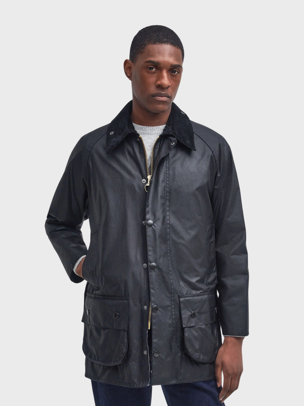 Barbour Beaufort Waxed Jacket - Black. Shop Men's Coats. Premium Denim ...